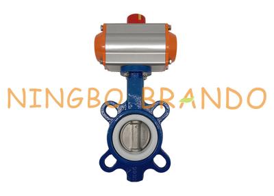 China DN65 Pneumatic Butterfly Valve With AT063D Actuated Cast Iron Boby for sale