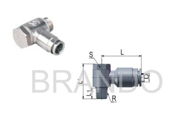 China OEM 90 Degree Pneumatic Hose Fittings Silver Color CE ISO Certification for sale