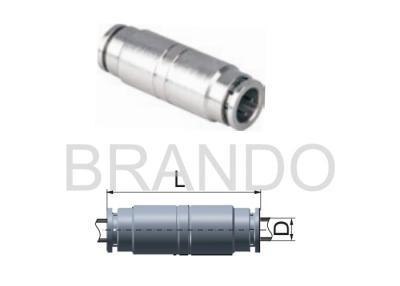 China Straight Pneumatic Hose Fittings , Push Tube Fittings Brass Nickle Plating for sale