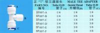 China Connecting Pipes Male Tee Adapter in Water Filter Parts ,  Reverse Osmosis Parts for sale