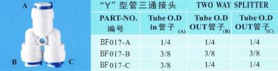 China RO Assembled Reverse Osmosis Parts with EPDM O - rings Plastic Two Way Splitter for sale