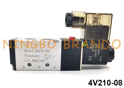 China 4V210-08 Airtac Type Pneumatic Solenoid Valve 5/2 Way DC24V AC220V for sale