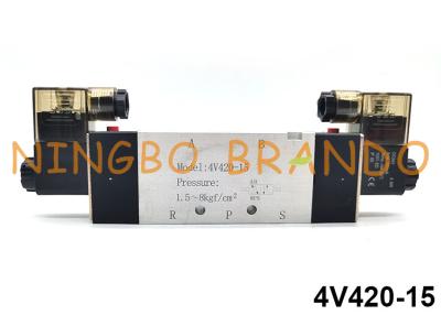 China 4V420-15 Airtac Type Pneumatic Solenoid Valve 5/2 Way 24VDC 220VAC for sale