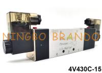 China 4V430C-15 5/3 Way Airtac Type Pneumatic Solenoid Valve 24VDC 220VAC for sale