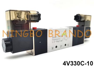 China 4V330C-10 Airtac Type Directional Control Pneumatic Solenoid Valve 5/3 Way 24V 220V for sale