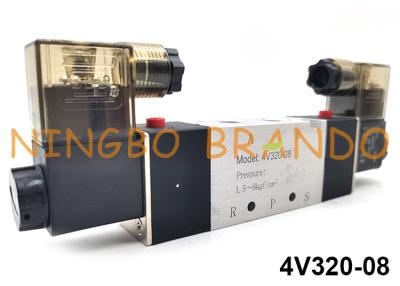 China 4V320-08 Airtac Type Aluminum Alloy Pneumatic Solenoid Valve 5/2 Way 24V 220V for sale