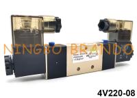 China 4V220-08 Airtac Type Double Coil Pneumatic Solenoid Valve 5/2 Way DC24V AC220V for sale