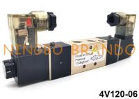 China 4V120-06 Airtac Type Double Coil Pneumatic Solenoid Valve 5/2 Way 24VDC 220VAC for sale