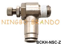 China Brass Push In Pneumatic Air Flow Speed Control Valve Fitting M5 M6 1/8′′ 1/4′′ 3/8′′ 1/2′′ for sale