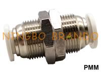 China PMM Plastic Bulkhead Union Tube Quick Connect Pipe Pneumatic Air Hose Fitting Parts for sale