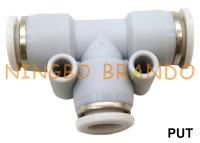 China PUT 3 Way Union Tee T Type Push In Tube Pneumatic Hose Fitting 1/8'' 1/4'' 3/8'' 1/2'' for sale