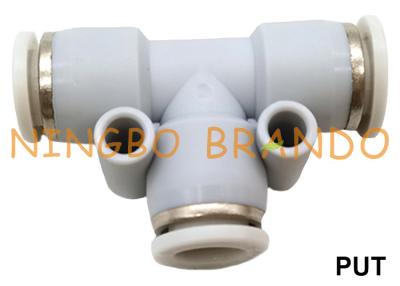 China PUT 3 Way Union Tee T Type Push In Tube Pneumatic Hose Fitting 1/8'' 1/4'' 3/8'' 1/2'' for sale