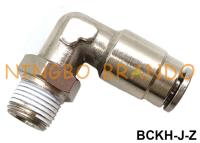 China Brass Pneumatic Hose Fitting Union Male Elbow Push In Tube 1/8
