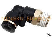 China PL Male Elbow Union 90 Degree Plastic Push On Pneumatic Hose Fitting 1/8
