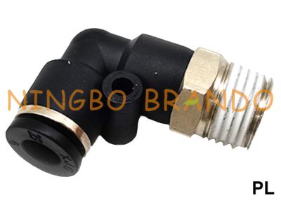 China PL Male Elbow Union 90 Degree Plastic Push On Pneumatic Hose Fitting 1/8