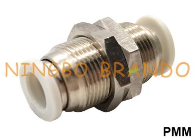 China PMM Bulkhead Union Push In Tube Pneumatic Hose Fitting M5 M6 M12 M14 M16 M18 M20 for sale