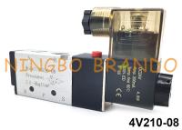 China 4V210-08 5/2 Way Airtac Type Pneumatic Single Solenoid Valve 24V 110V 220V for sale