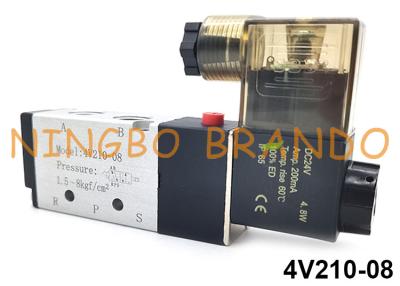 China 4V210-08 5/2 Way Airtac Type Pneumatic Single Solenoid Valve 24V 110V 220V for sale