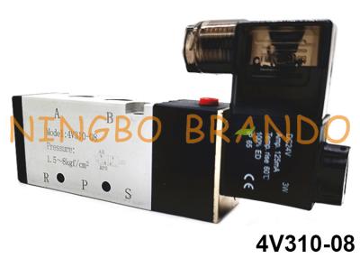 China 4V310-08 Airtac Type 5/2 Way Pneumatic Single Solenoid Valve 24V 110V 220V for sale