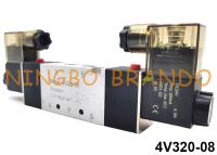 China 4V320-08 Airtac Type Double Coil Pneumatic Solenoid Valve 5/2 Way 24V 220V for sale