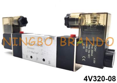 China 4V320-08 Airtac Type Double Coil Pneumatic Solenoid Valve 5/2 Way 24V 220V for sale