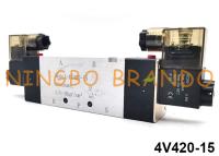 China 4V420-15 Airtac Type 5/2 Way Double Coil Pneumatic Solenoid Valve 24V 220V for sale