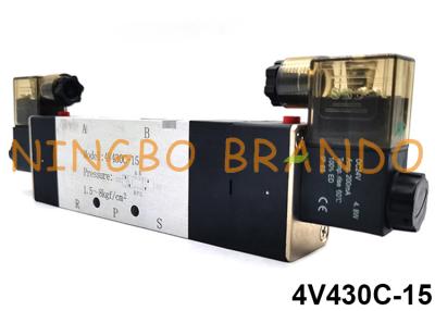 China 4V430C-15 Airtac Type 5/3 Way Closed Center Pneumatic Solenoid Valve 24V 220V for sale