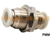 China PMM Bulkhead Union Push To Connect Pneumatic Hose Fittings 1/8'' 1/4'' 3/8'' 1/2'' for sale