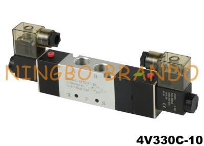 China 4V330C-10 3/8'' Double Solenoid Pneumatic Air Control Valve 24V DC 220V AC for sale