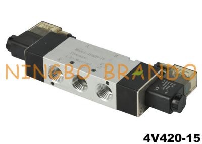 China 4V420-15 1/2'' 5/2 Way Pneumatic Air Solenoid Valve DC24V AC220V for sale