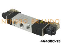 China 5/3 Way 1/2'' Pneumatic Solenoid Valve 4V430C-15 24Volt 220Volt for sale