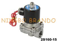 China 2S160-15 Stainless Steel Electirc Solenoid Valve For Water Air Oil for sale