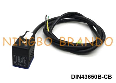China DIN43650B IP67 Waterproof Molded Cable Solenoid Coil Connector With LED for sale