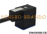 China DIN43650 Form B IP67 Molded Cable Solenoid Coil Connector With LED for sale
