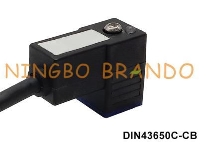 China DIN43650C Overmolded Cable Solenoid Valve Connector With LED for sale