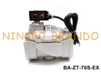 China Explosion Proof 3'' Straight Through Pulse Jet Solenoid Valve 24V 110V 220V for sale
