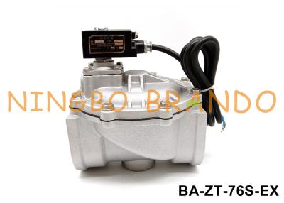 China Explosion Proof 3'' Straight Through Pulse Jet Solenoid Valve 24V 110V 220V for sale