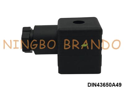 China PG9 3P+E DIN43650A Solenoid Valve Coil Connector AC DC IP65 Black for sale