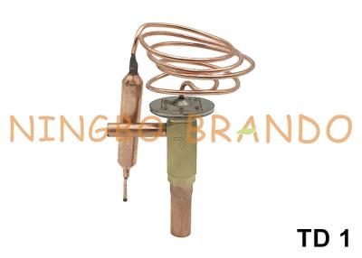 China TD 1 Angle Port Danfoss Type Thermostatic Expansion Valve R134a R22 R407C R404A for sale
