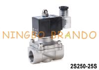 China 2S250-25 1'' Stainless Steel Solenoid Valve For Water Gas Oil 24V 220V for sale