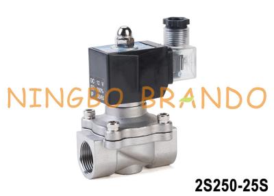 China 2S250-25 1'' Stainless Steel Solenoid Valve For Water Gas Oil 24V 220V for sale