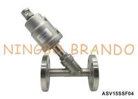 China DN15 PN16 Flanged Port Pneumatic Angle Seat Valve Double Acting Normally Closed for sale