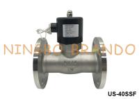 China DN40 Flanged Steam Hot Water Stainless Steel Solenoid Valve 1.5'' 24V 110V 220V for sale