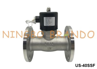 China DN40 Flanged Steam Hot Water Stainless Steel Solenoid Valve 1.5'' 24V 110V 220V for sale