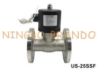 China DN25 Flange Hot Water Steam Stainless Steel Solenoid Valve 1'' 220VAC 24VDC for sale