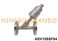 China DN15 Flanged Port SS 304 Pneumatic Angle Seat Valve 0~16 bar for sale