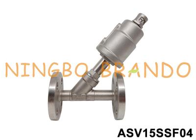 China DN15 Flanged Port SS 304 Pneumatic Angle Seat Valve 0~16 bar for sale