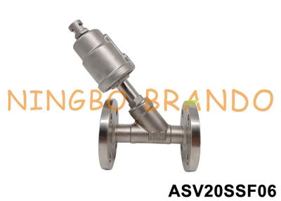 China DN20 Flanged Pneumatic Angle Seat Valve PN16 0~16bar for sale