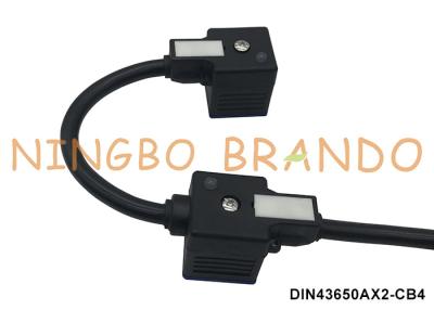 China Dual Head DIN43650A Double Solenoid Valve Coil Connector With Molded Cable for sale