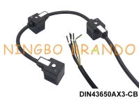 China Triple Head DIN43650A Solenoid Valve Connector With Molded Cable for sale